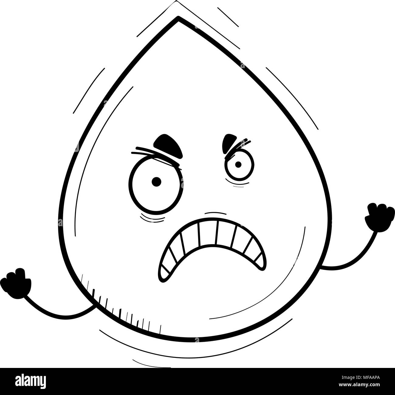 A cartoon illustration of a waterdrop looking angry Stock Vector Image ...