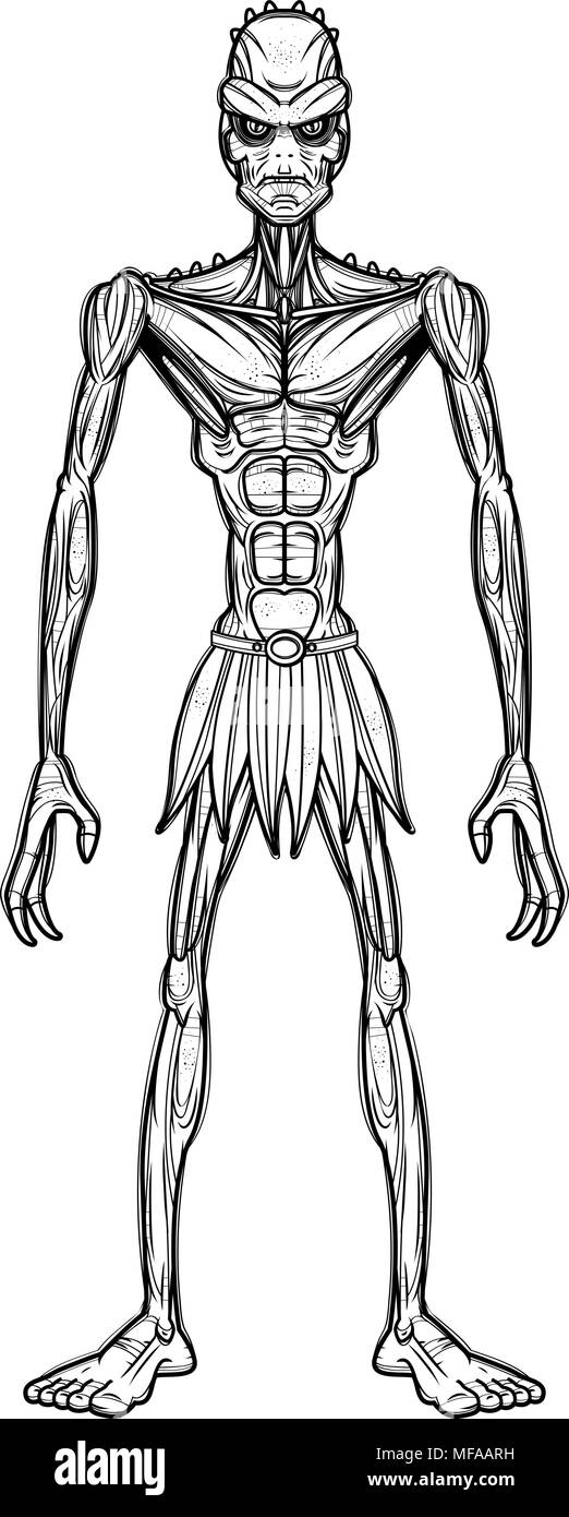 A cartoon illustration of an evil looking lizard man Stock Vector Image ...