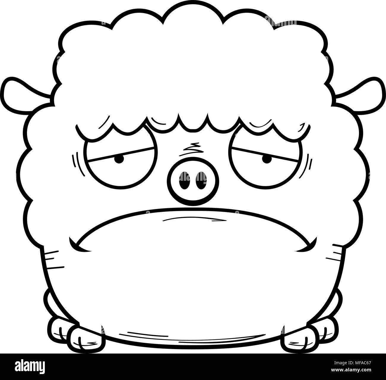 A cartoon illustration of a lamb looking sad Stock Vector Image & Art ...