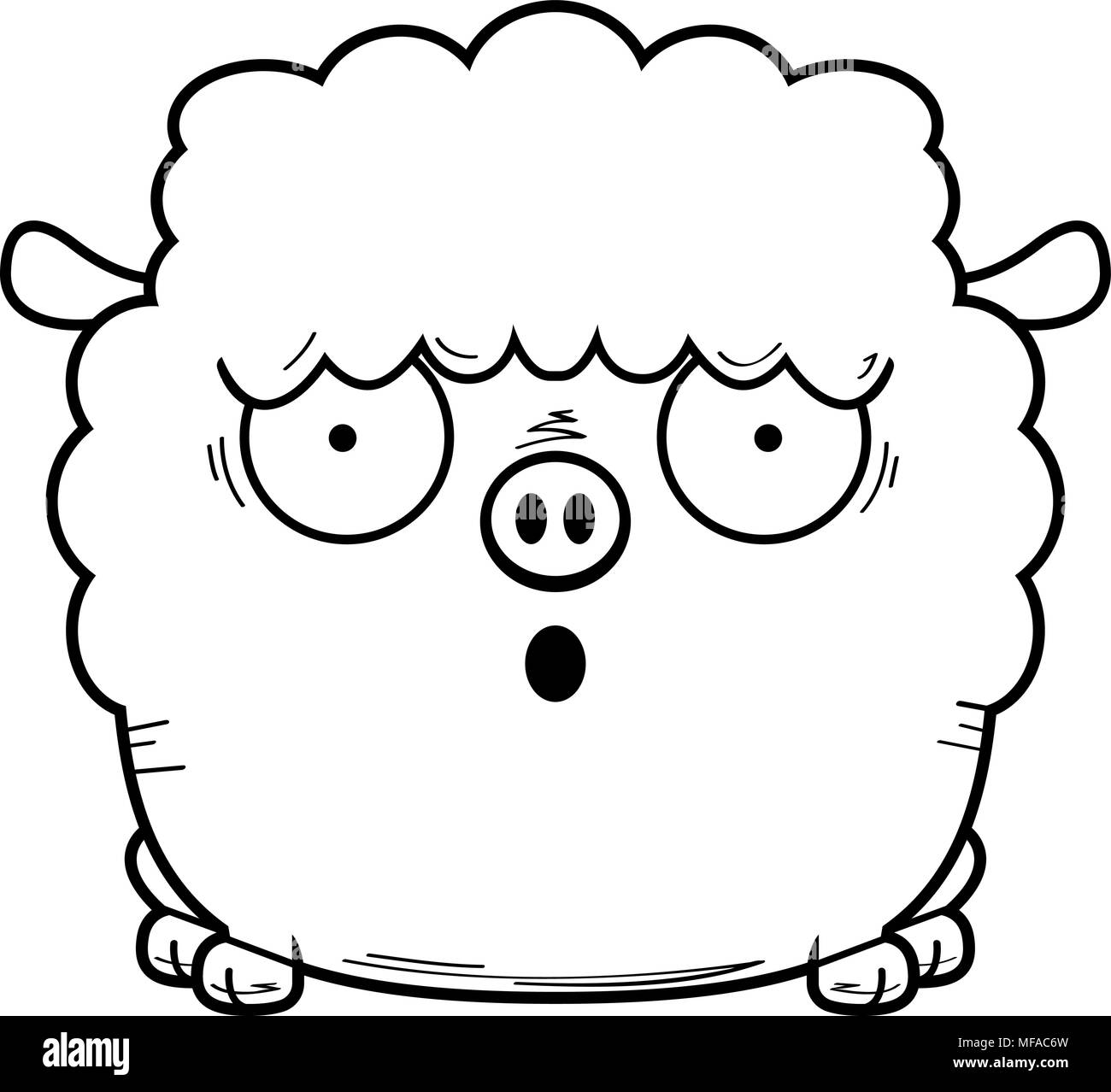 A cartoon illustration of a lamb looking surprised Stock Vector Image ...