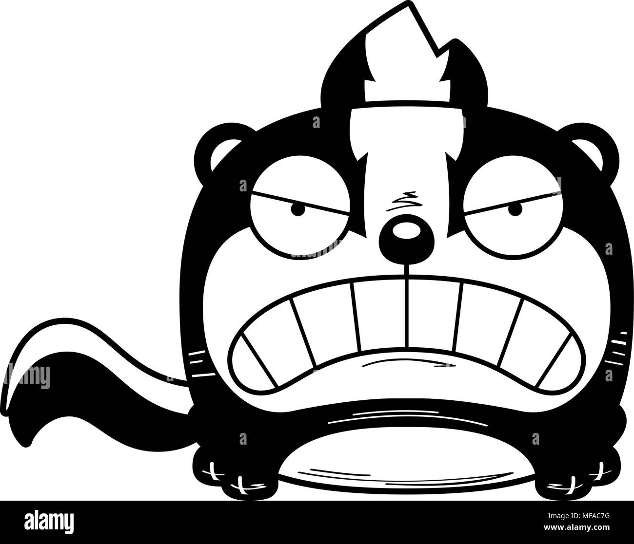 A cartoon illustration of a skunk with an angry expression Stock Vector ...