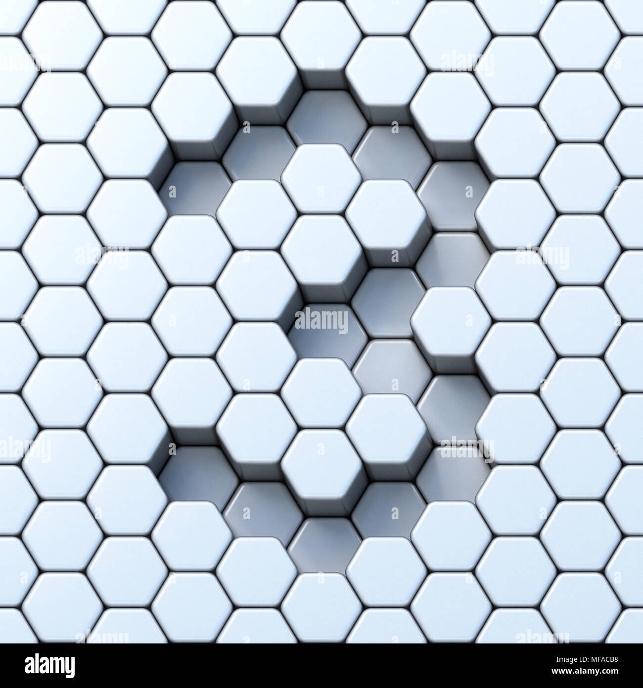 Hexagonal grid number THREE 3 3D render illustration Stock Photo - Alamy
