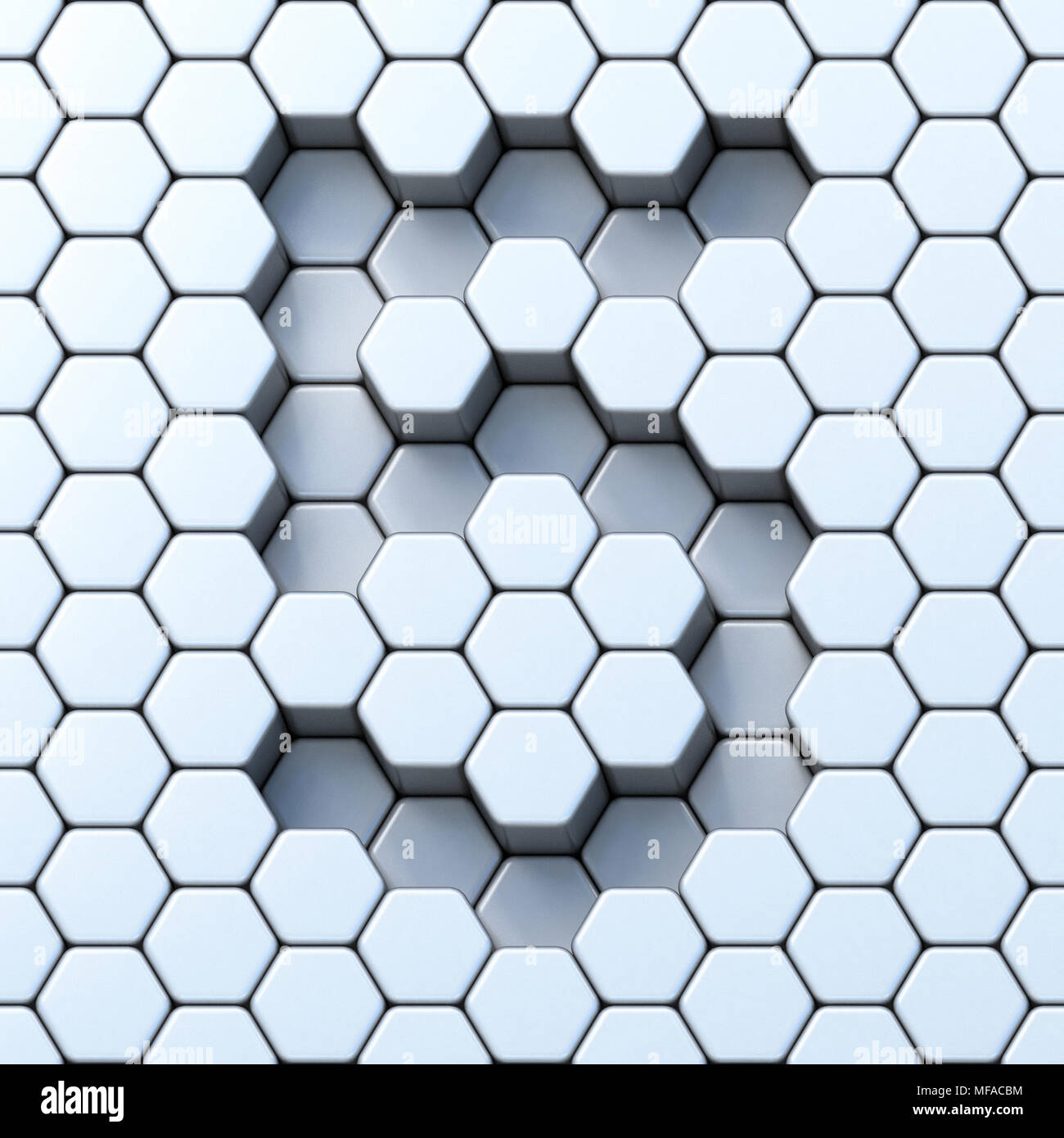 Hexagonal grid number FIVE 5 3D render illustration Stock Photo - Alamy