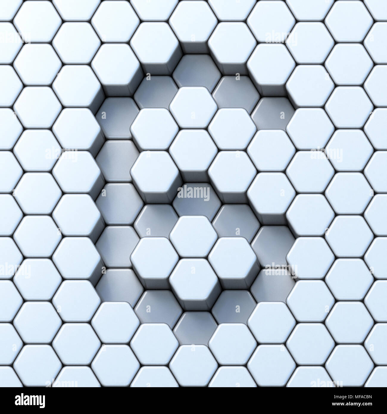 Hexagonal grid number SIX 6 3D render illustration Stock Photo - Alamy