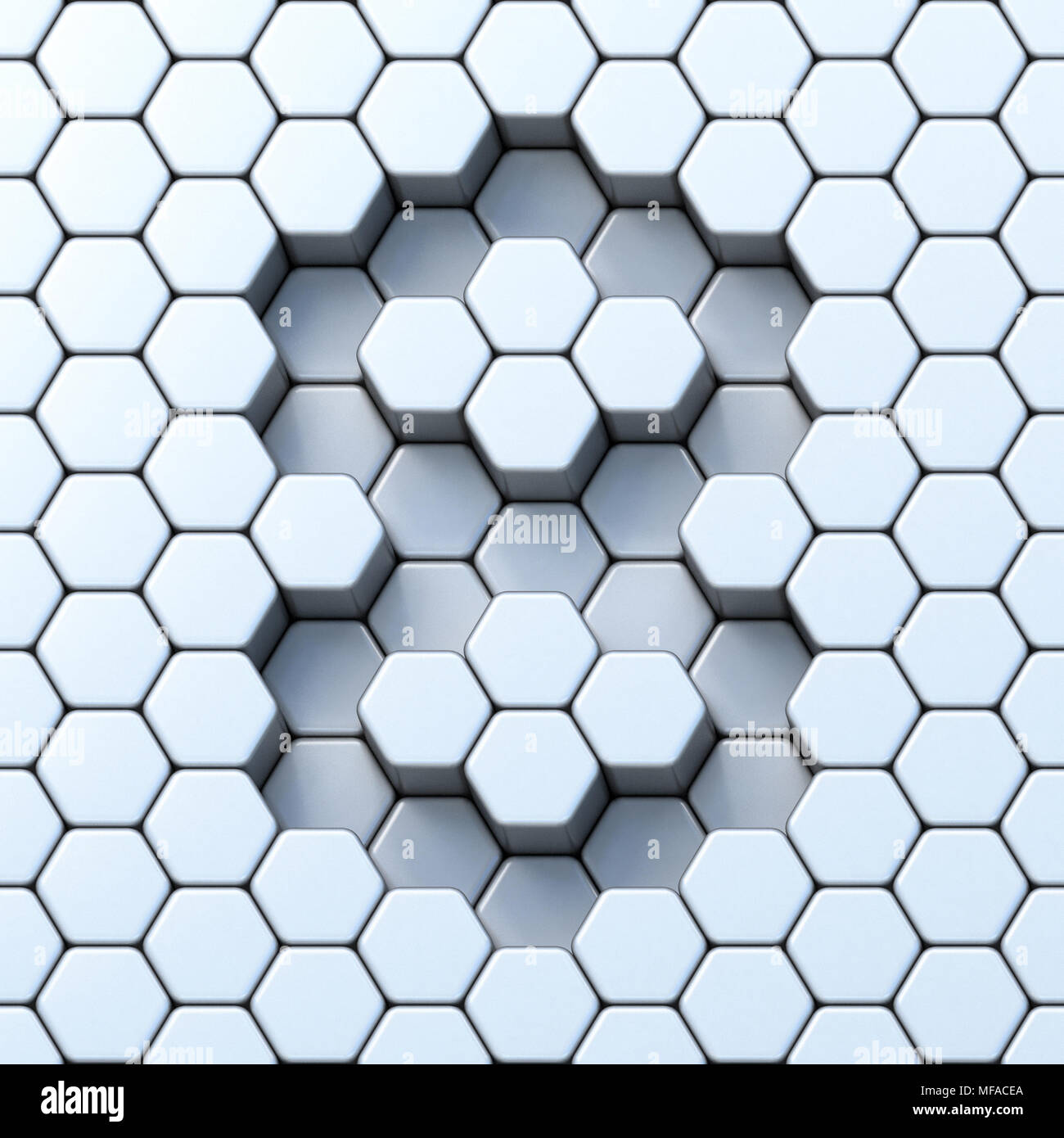 Hexagonal grid number EIGHT 8 3D render illustration Stock Photo - Alamy
