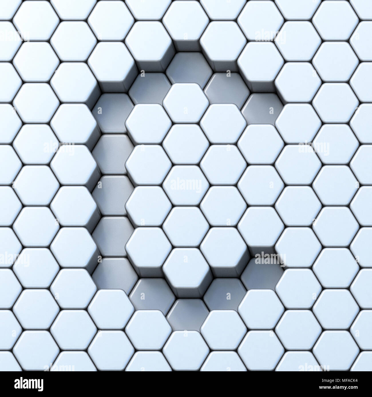 Hexagonal grid letter C 3D render illustration Stock Photo - Alamy