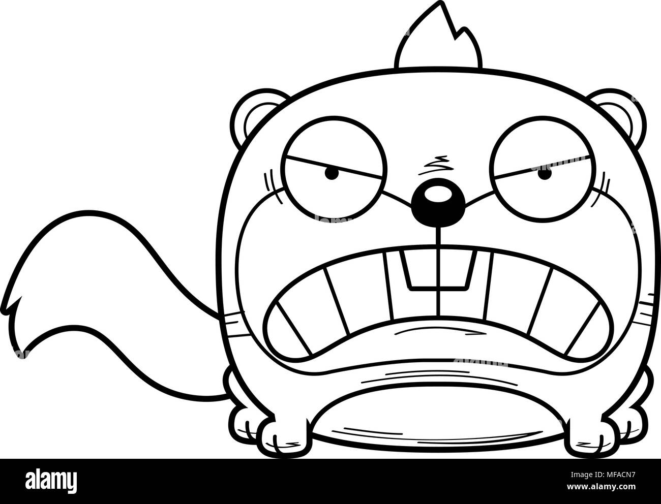 A cartoon illustration of a squirrel with an angry expression Stock ...