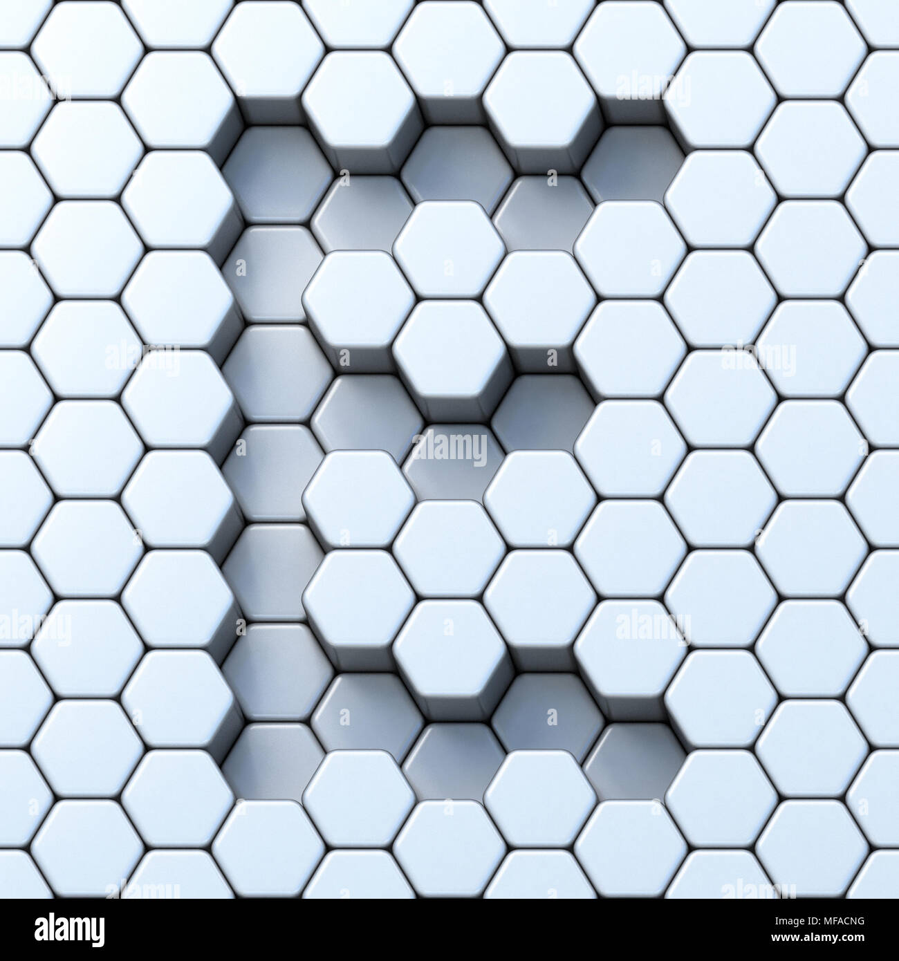 Hexagonal grid letter E 3D render illustration Stock Photo - Alamy