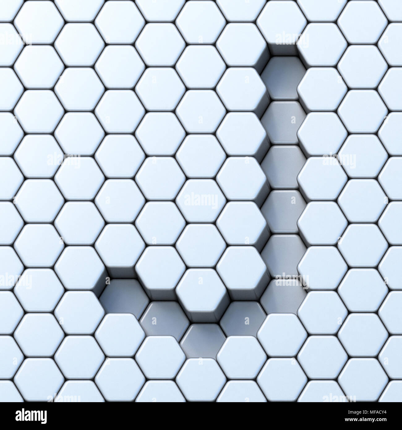 Hexagonal grid letter J 3D render illustration Stock Photo - Alamy