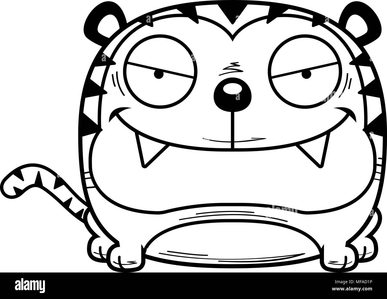 A cartoon illustration of an evil looking tiger Stock Vector Image ...