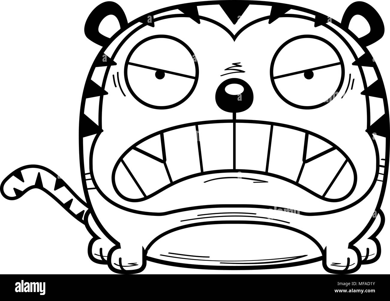 A cartoon illustration of a tiger looking angry Stock Vector Image ...
