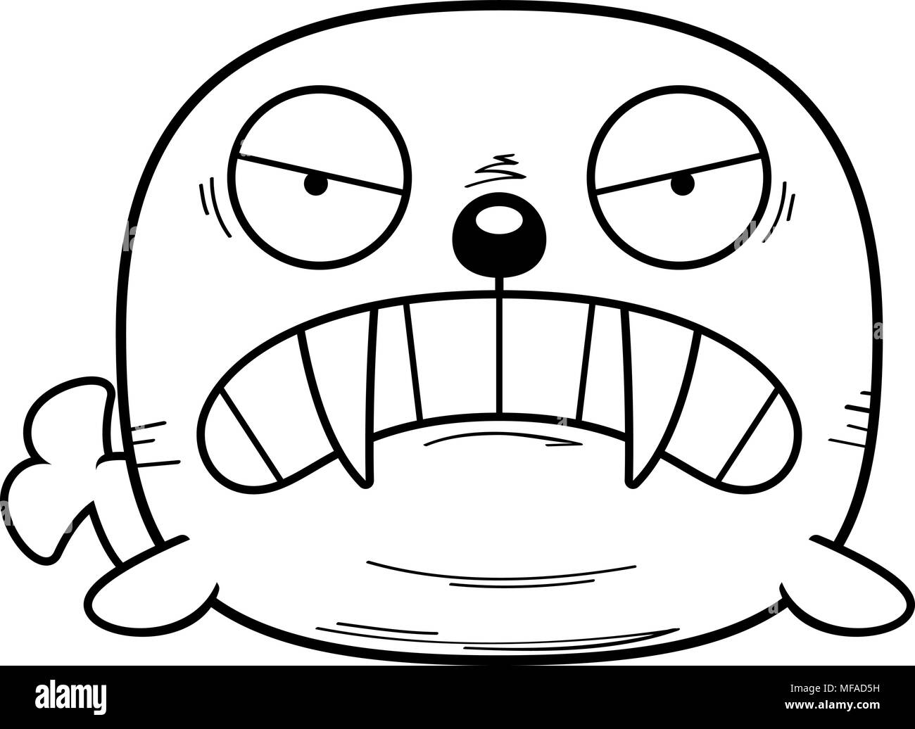 A cartoon illustration of a walrus looking angry Stock Vector Image ...