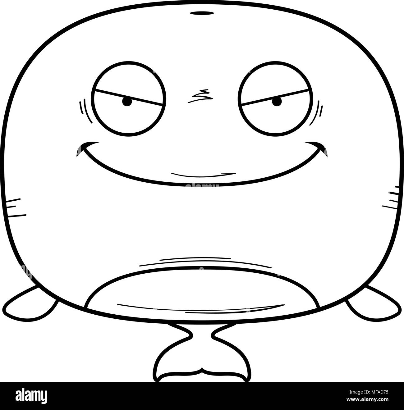 A cartoon illustration of an evil looking whale Stock Vector Image ...