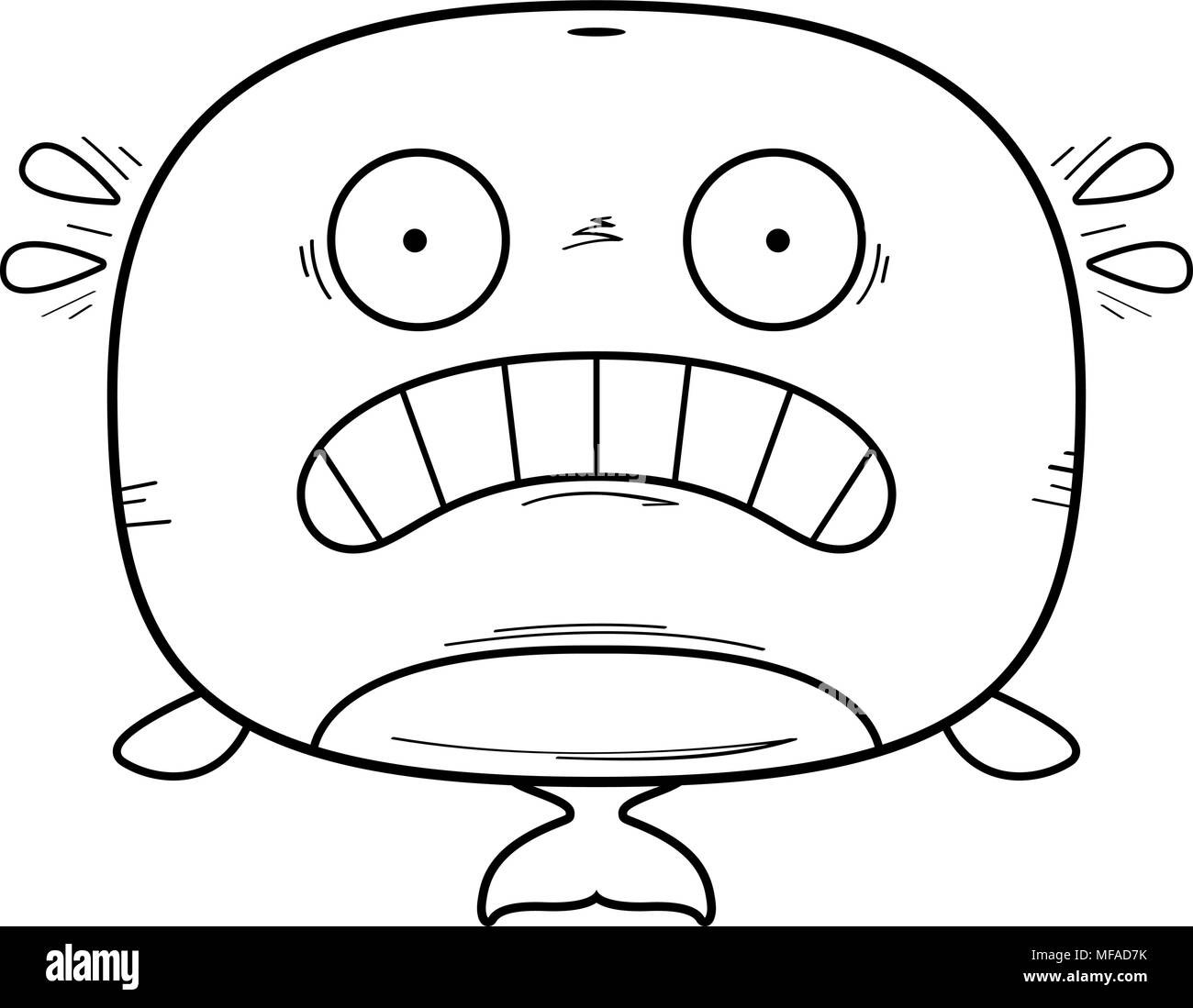 A cartoon illustration of a whale looking scared Stock Vector Image ...
