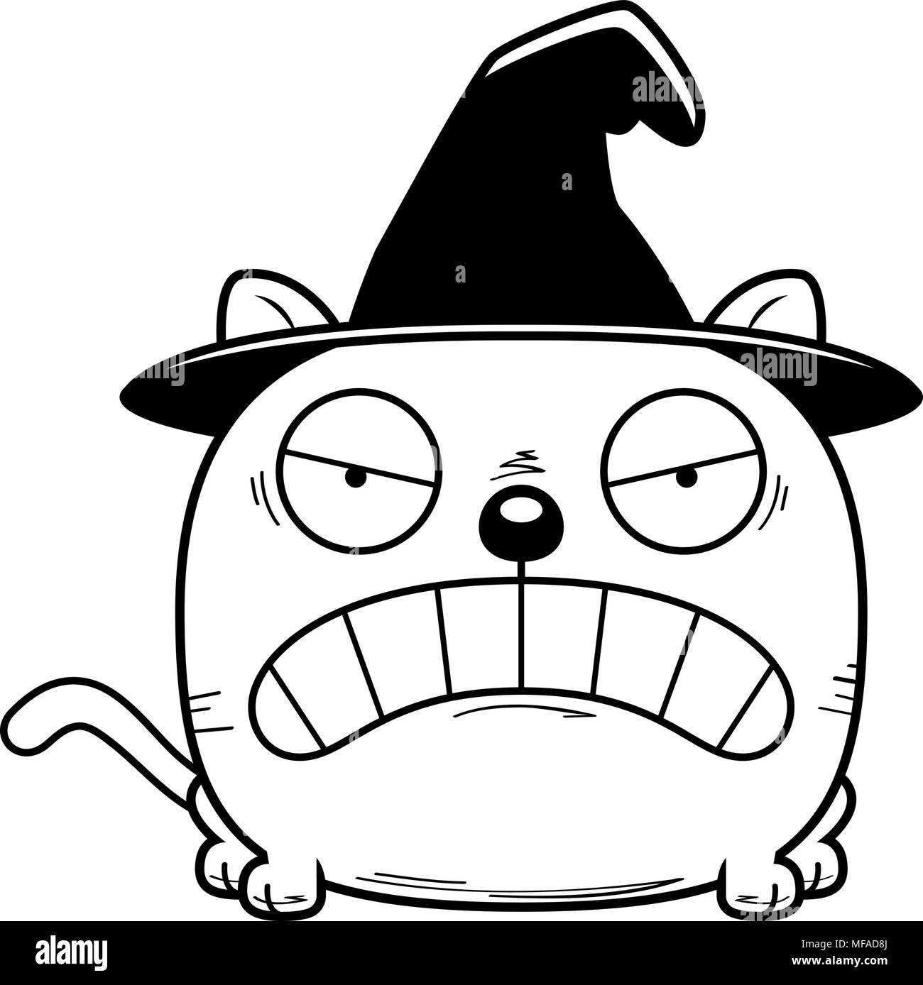 Cartoon cat angry expression Black and White Stock Photos & Images - Alamy