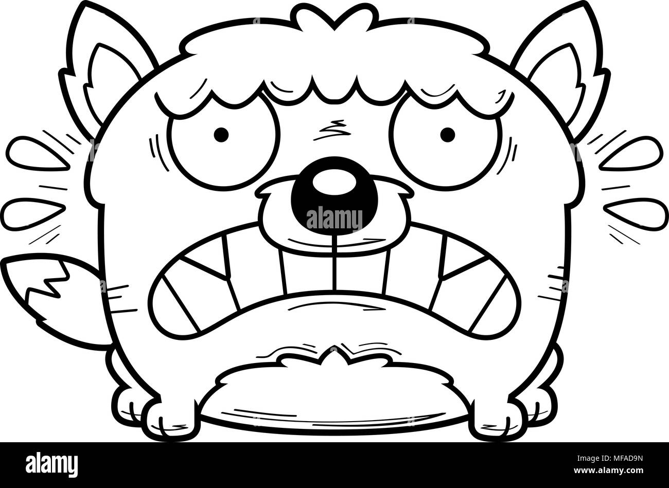 A cartoon illustration of a wolf looking terrified Stock Vector Image ...