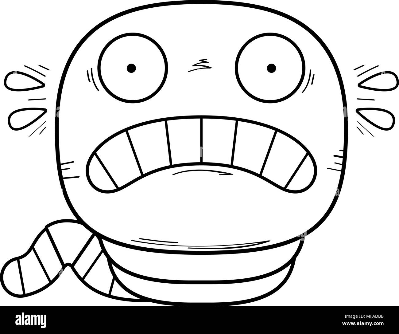 A cartoon illustration of a worm looking scared Stock Vector Image ...