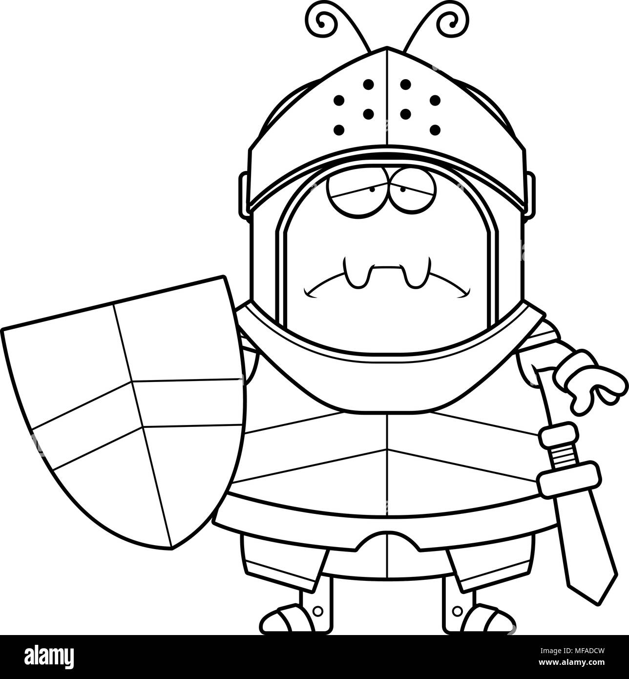 A cartoon illustration of an ant knight looking sad Stock Vector Image ...
