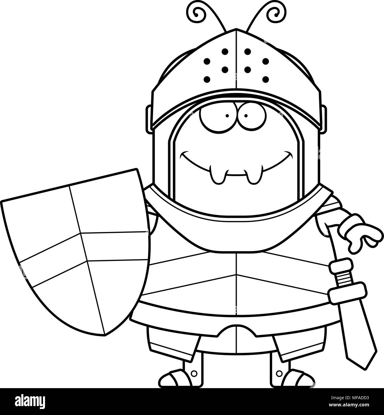 A cartoon illustration of an ant knight smiling Stock Vector Image ...