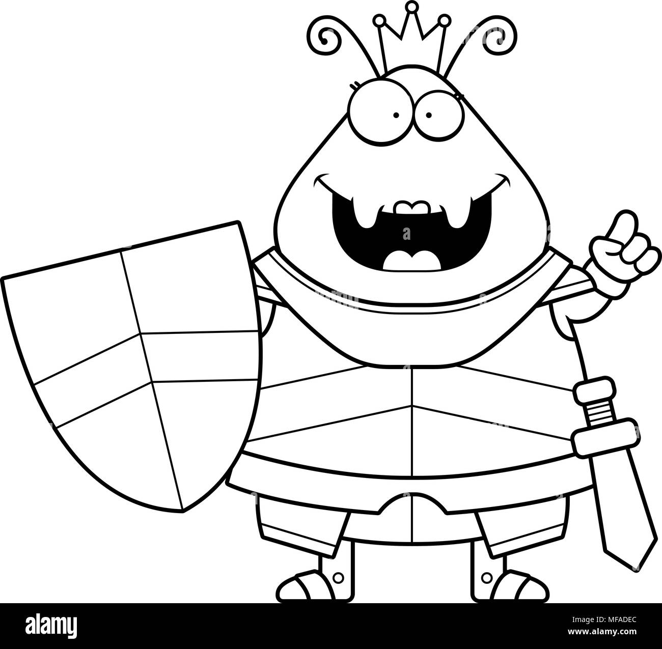 A cartoon illustration of an ant queen in armor with an idea Stock ...