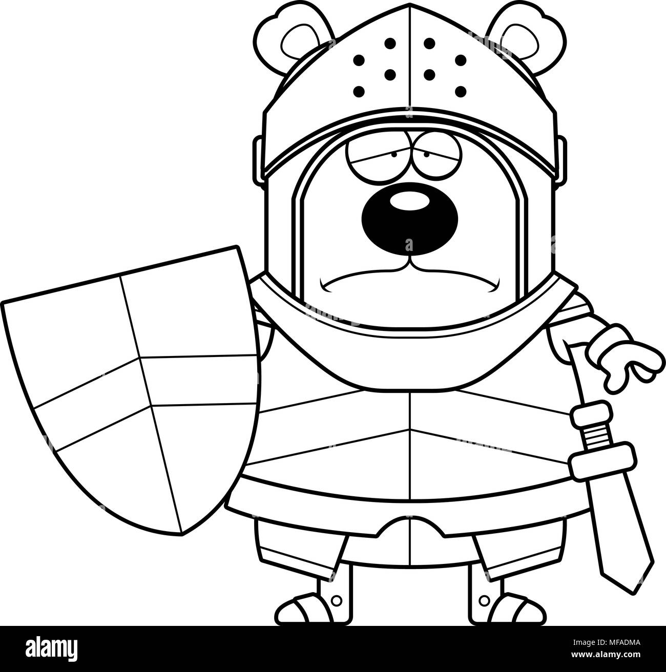 A cartoon illustration of a bear knight looking sad Stock Vector Image ...