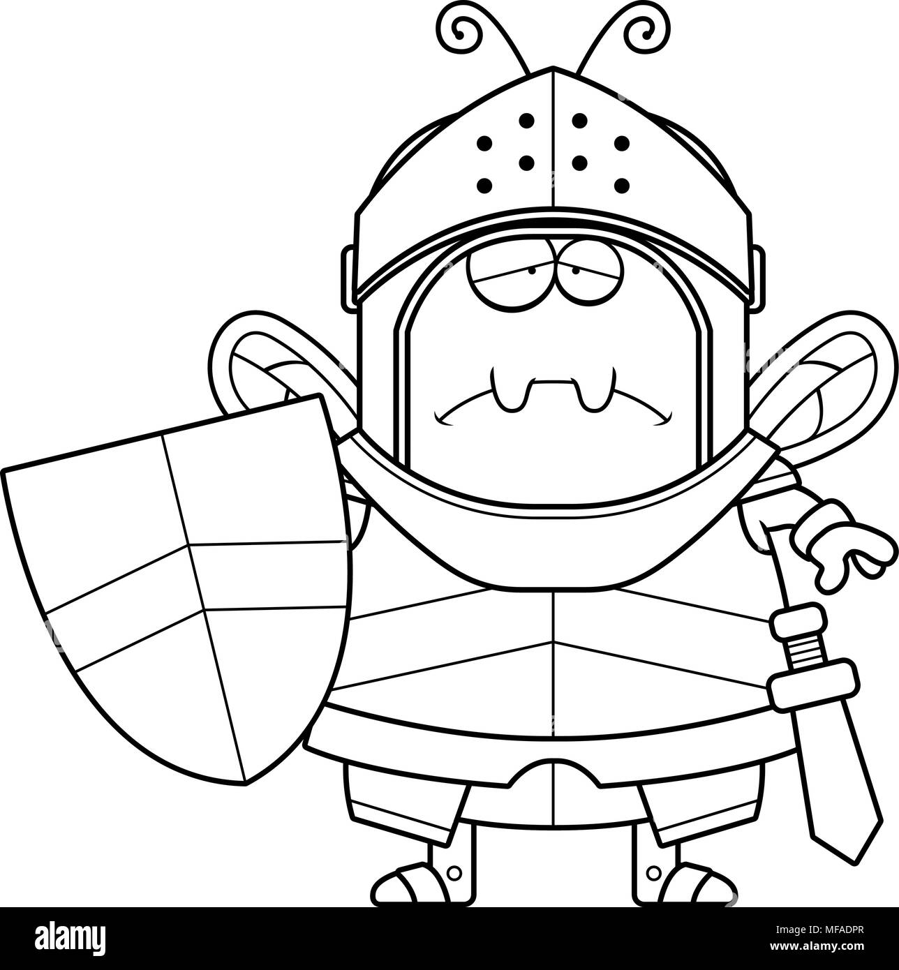 A cartoon illustration of a bee knight looking sad Stock Vector Image ...