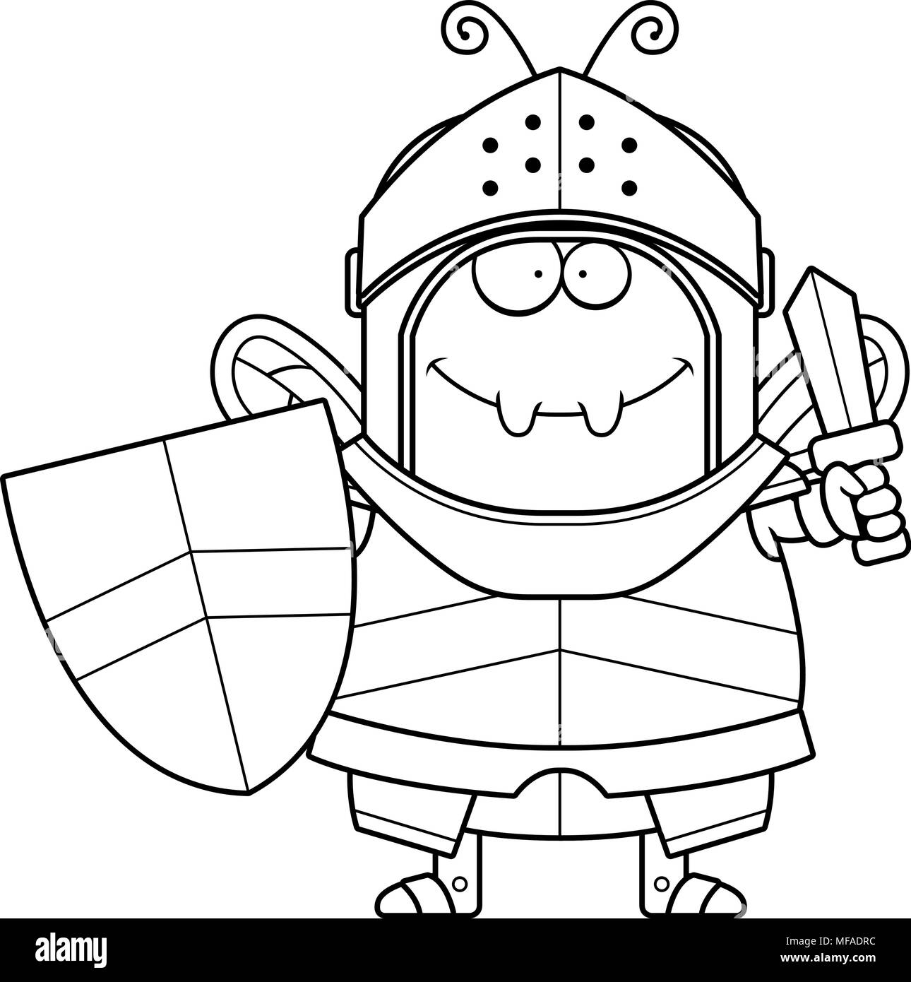 A cartoon illustration of a bee knight with a sword Stock Vector Image ...