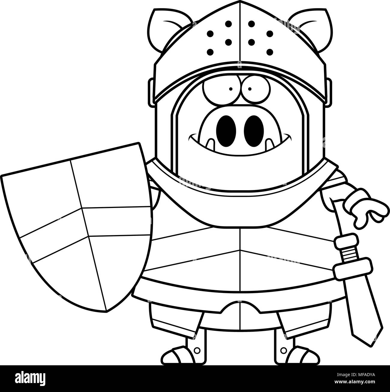 A cartoon illustration of a boar knight smiling Stock Vector Image ...