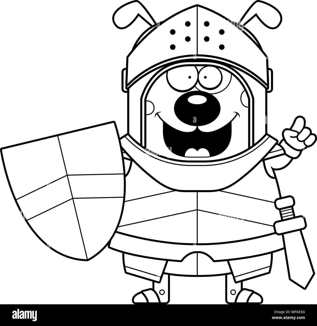 A cartoon illustration of a dog knight with an idea Stock Vector Image ...