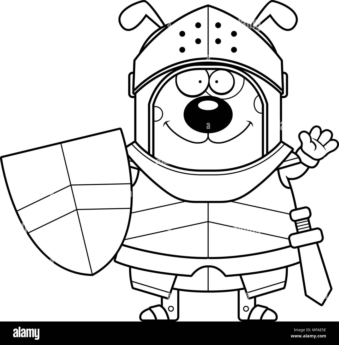 A cartoon illustration of a dog knight waving Stock Vector Image & Art ...