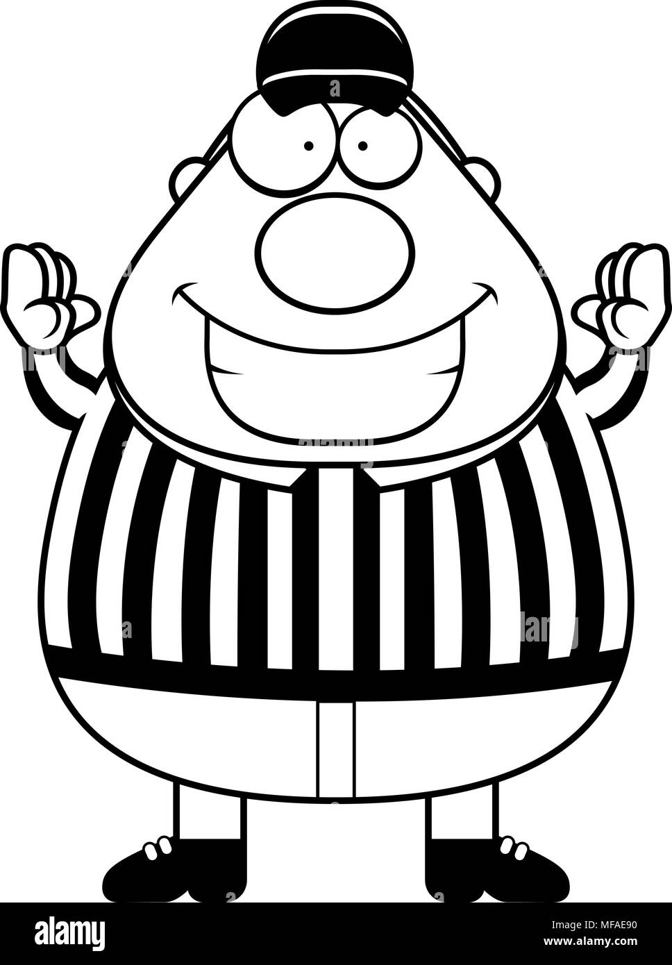 A cartoon illustration of a referee signaling a touchdown Stock Vector ...