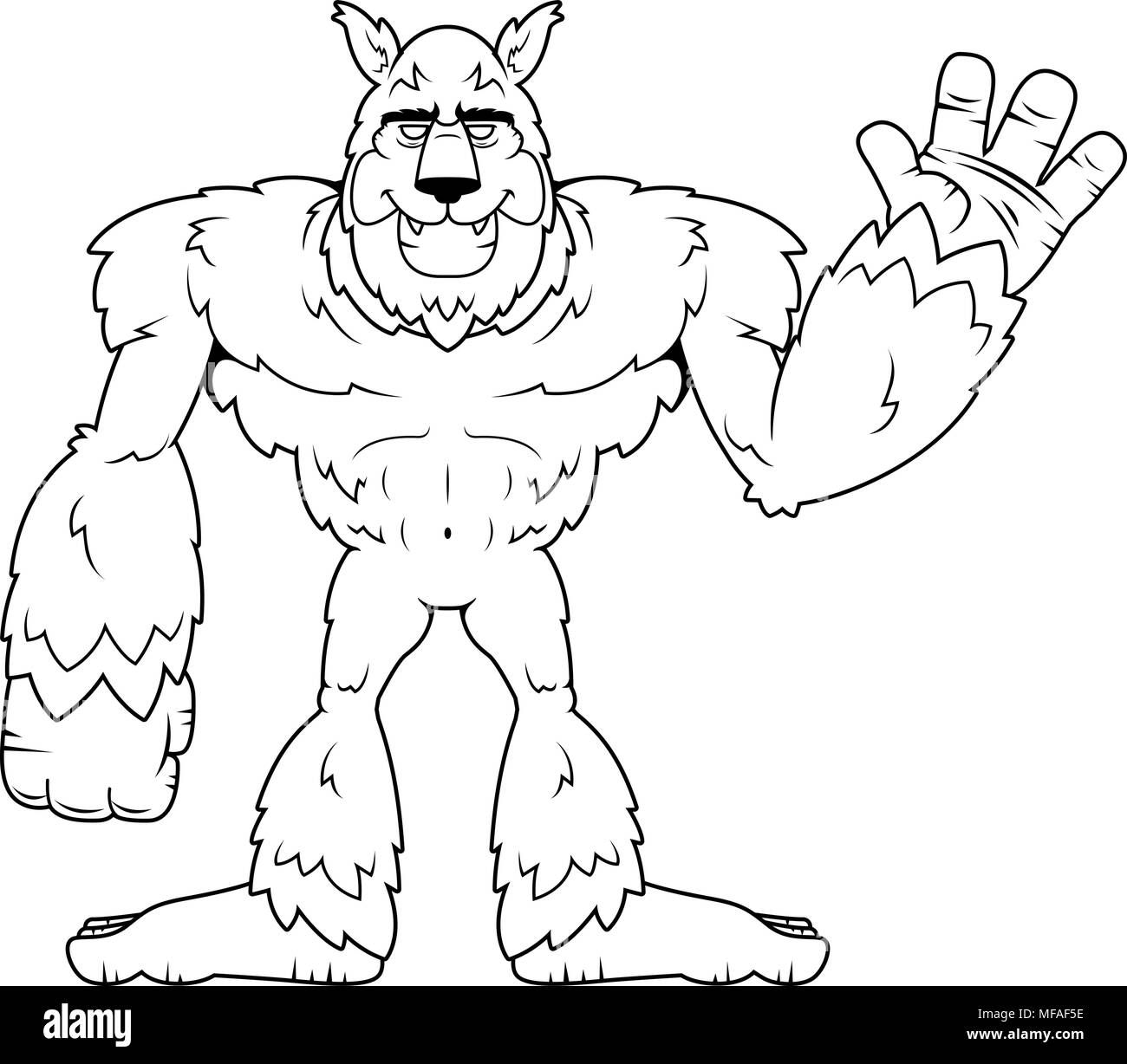 A cartoon illustration of a werewolf waving Stock Vector Image & Art ...