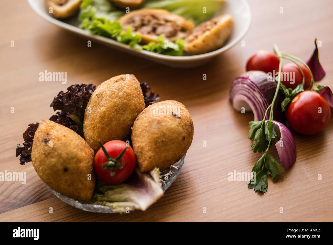 icli kofte / Boiled kibbeh / Quibe / Stuffed Meatballs Falafel Stock ...