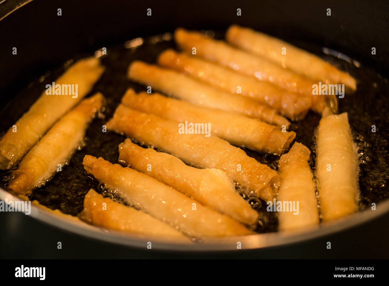 Sigara Boregi / Turkish Cigar Shaped Rolls. Traditional Borek / Burek ...