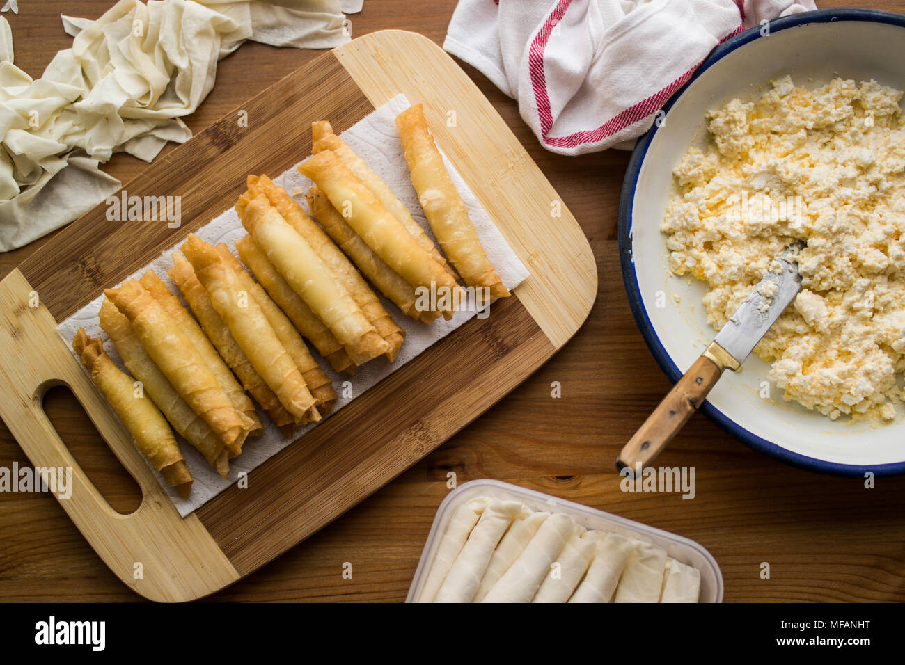 Sigara Boregi / Turkish Cigar Shaped Rolls. Traditional Borek / Burek ...