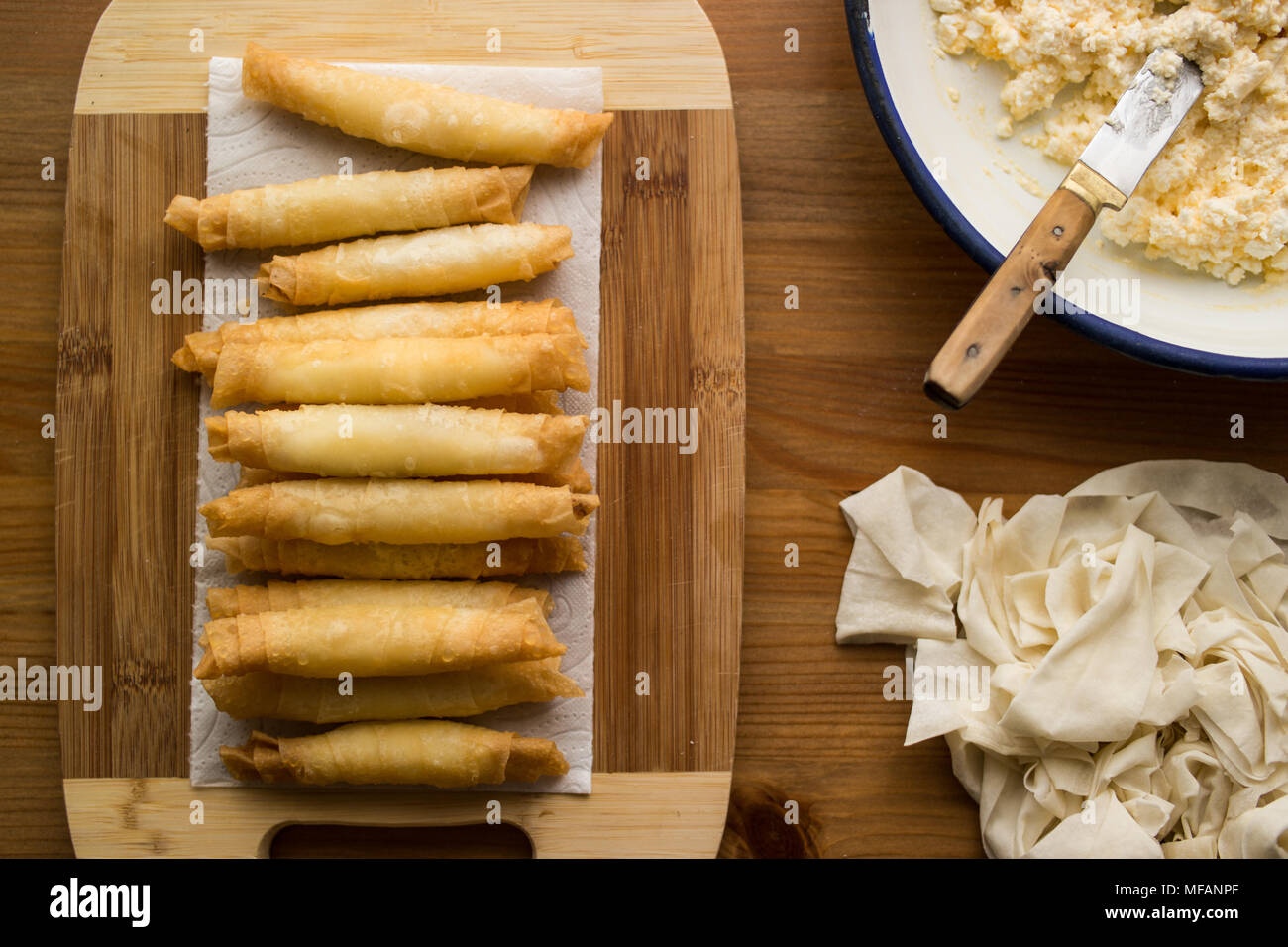 Sigara Boregi / Turkish Cigar Shaped Rolls. Traditional Borek / Burek ...