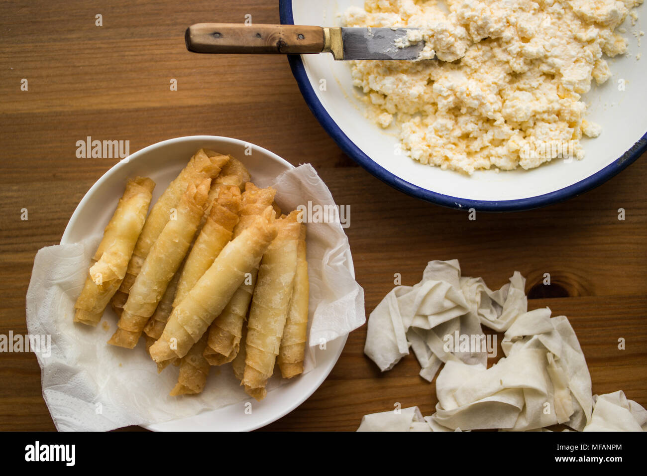 Sigara Boregi / Turkish Cigar Shaped Rolls. Traditional Borek / Burek ...