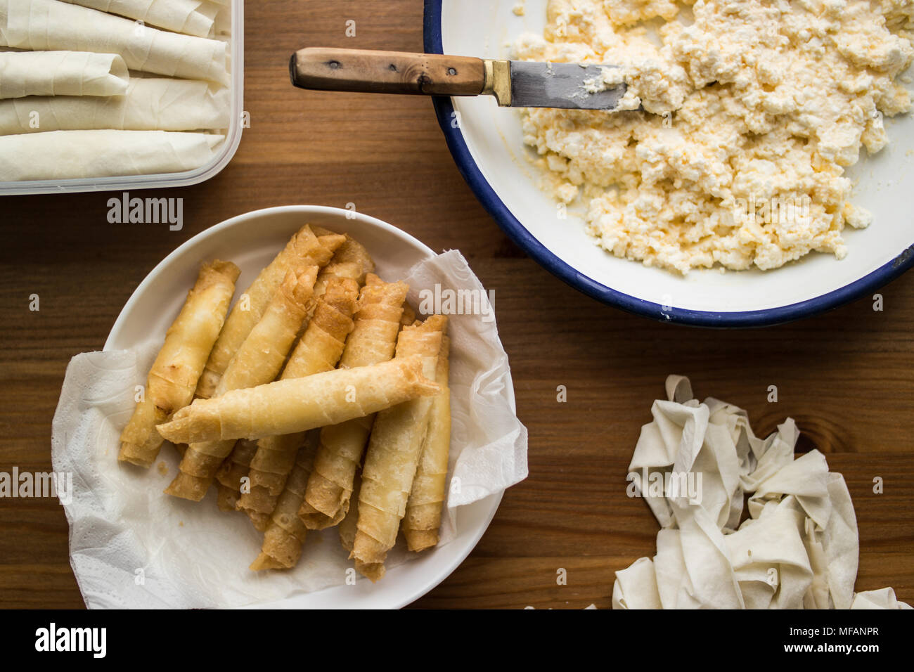 Sigara Boregi / Turkish Cigar Shaped Rolls. Traditional Borek / Burek ...