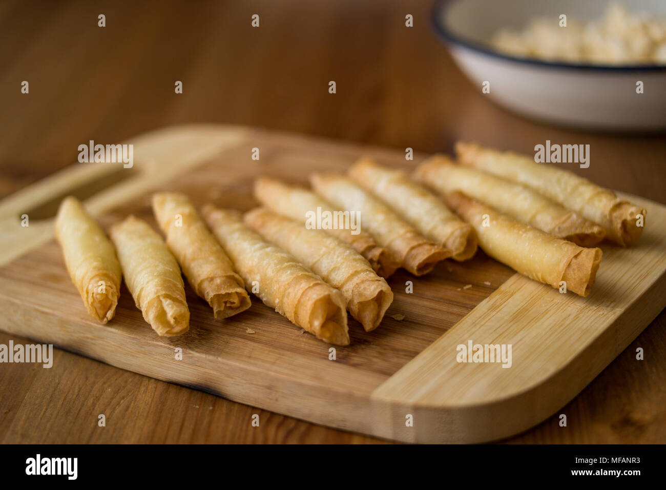 Sigara Boregi / Turkish Cigar Shaped Rolls. Traditional Borek / Burek ...