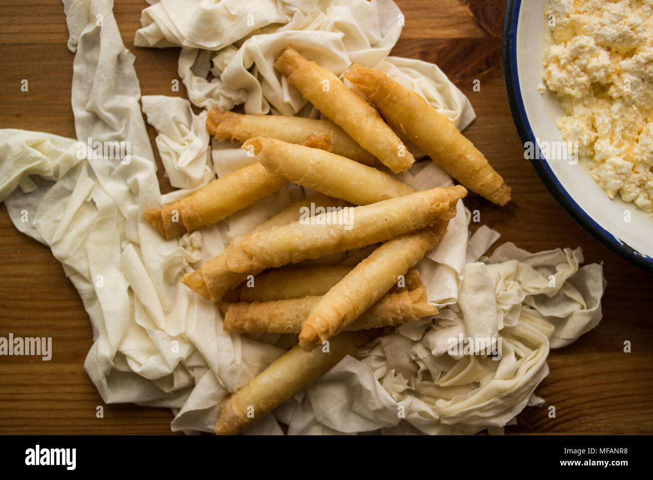 Sigara Boregi / Turkish Cigar Shaped Rolls. Traditional Borek / Burek ...