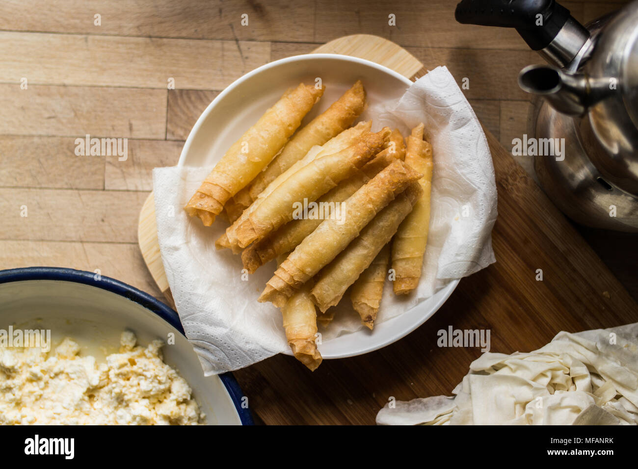 Sigara Boregi / Turkish Cigar Shaped Rolls. Traditional Borek / Burek ...