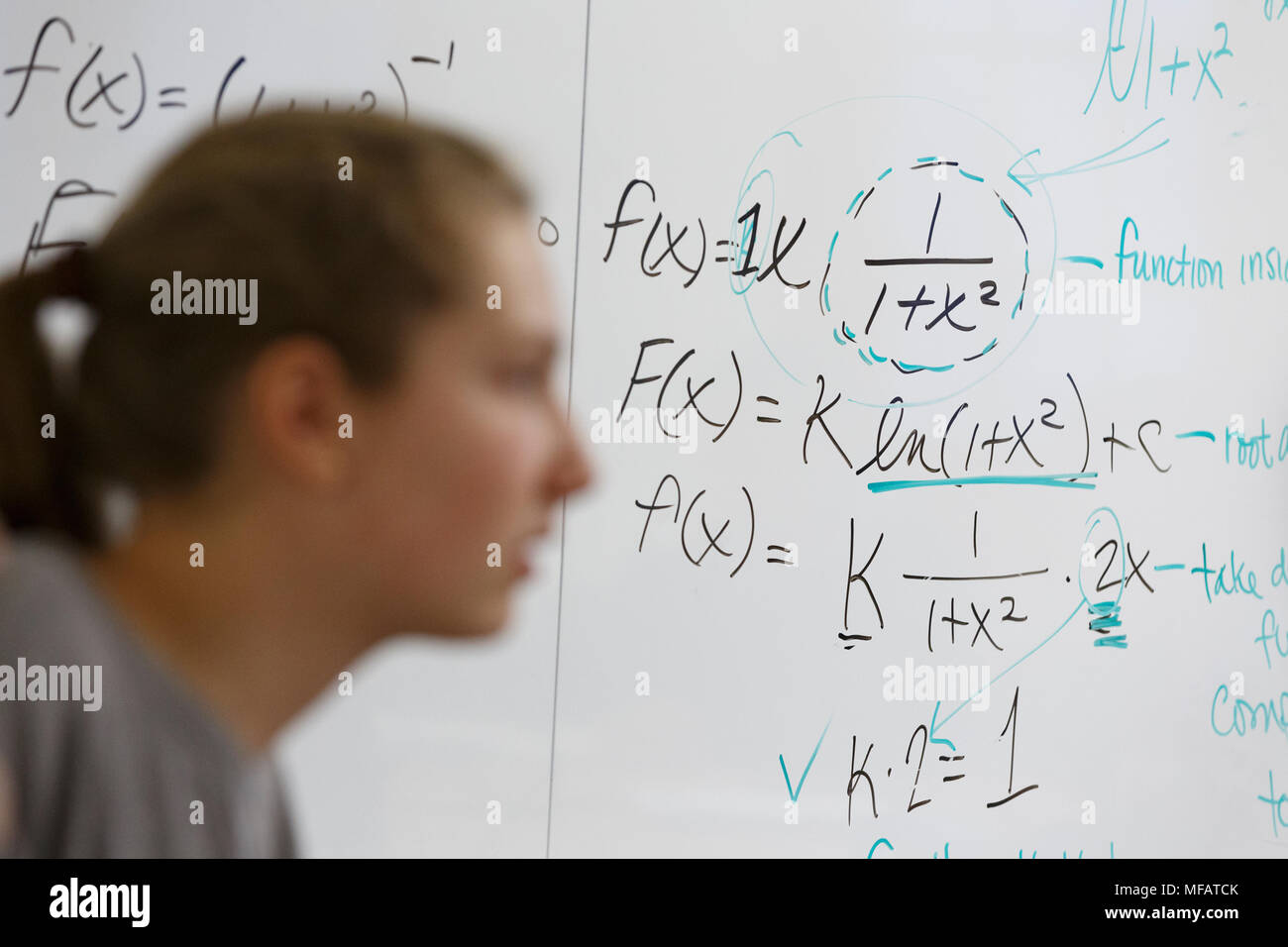 High school math class whiteboard hi-res stock photography and images ...