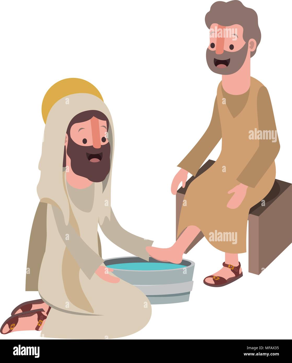 Washing jesus feet Stock Vector Images - Alamy