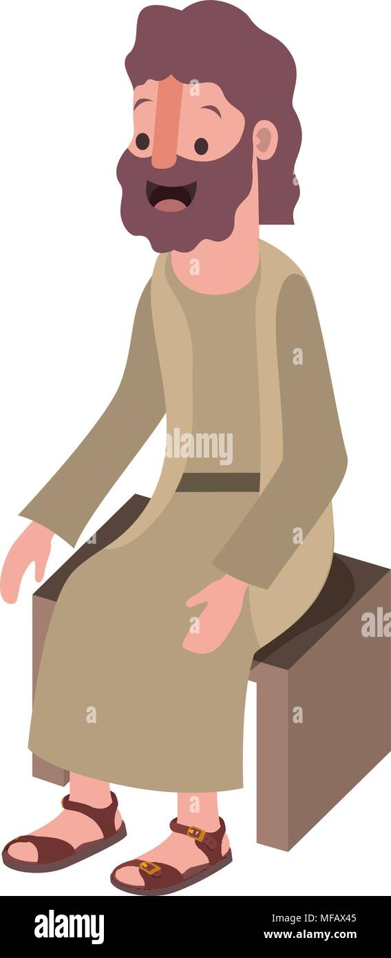apostle of Jesus sitting on wooden chair Stock Vector Image & Art - Alamy