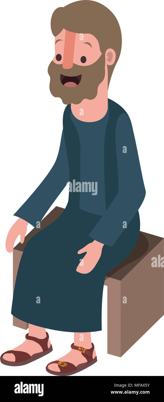 apostle of Jesus sitting on wooden chair Stock Vector Image & Art - Alamy