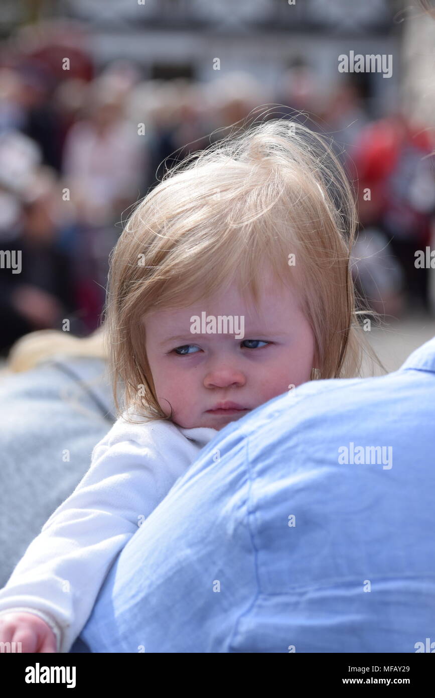 Little girl looks on unimpressed as St George takes centre stage at ...