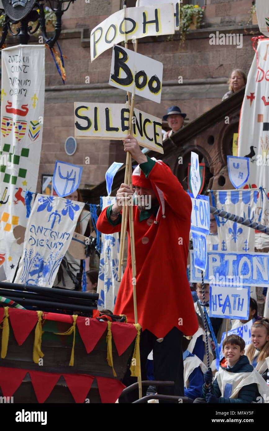 The Jester gathers up his equipment at Chester's St Georges day ...