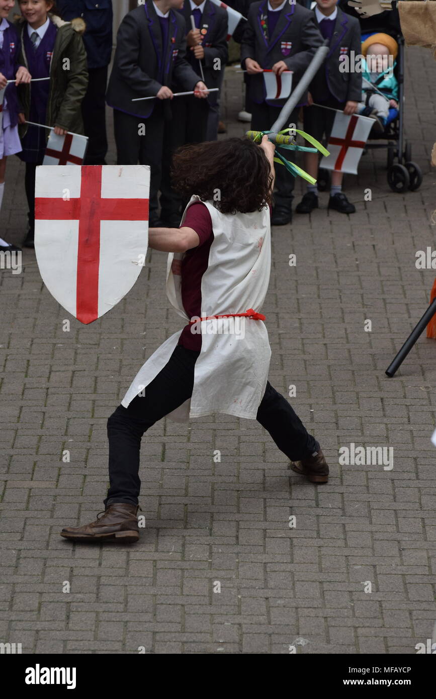 People of Chester watch a retelling of the St George's story on St ...