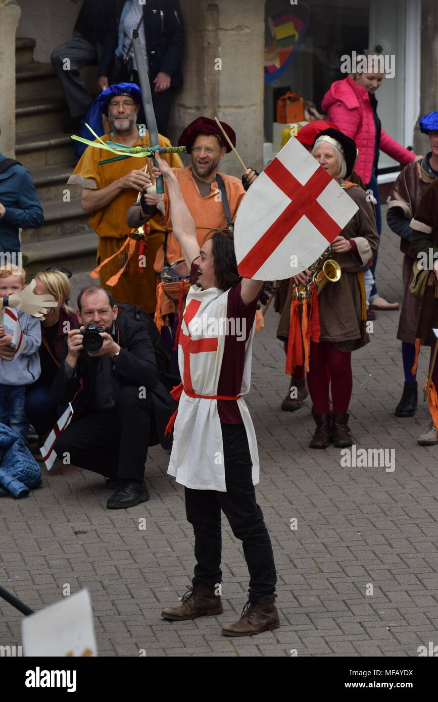 People of Chester watch a retelling of the St George's story on St ...