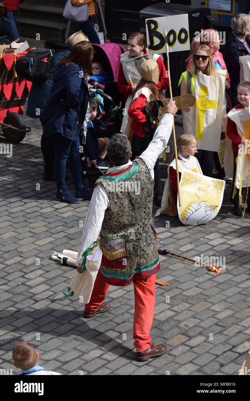 People of Chester watch a retelling of the St George's story on St ...